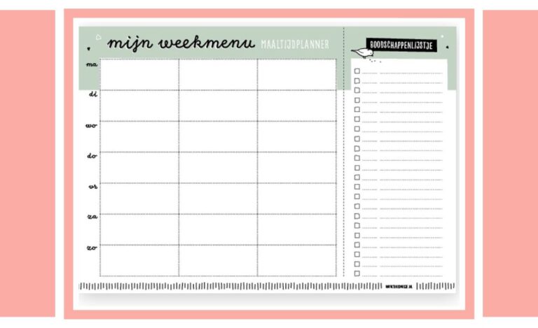 Gezond eten en afvallen met een weekmenu - Plan je slanker