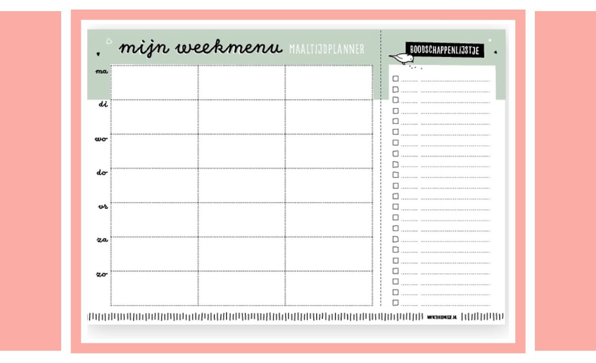 Gezond eten en afvallen met een weekmenu - Plan je slanker